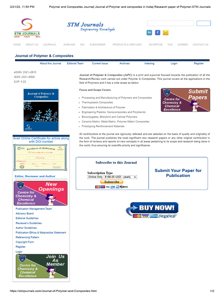 Polymer and Composites Journal - Journal of Polymer and Composites in ...