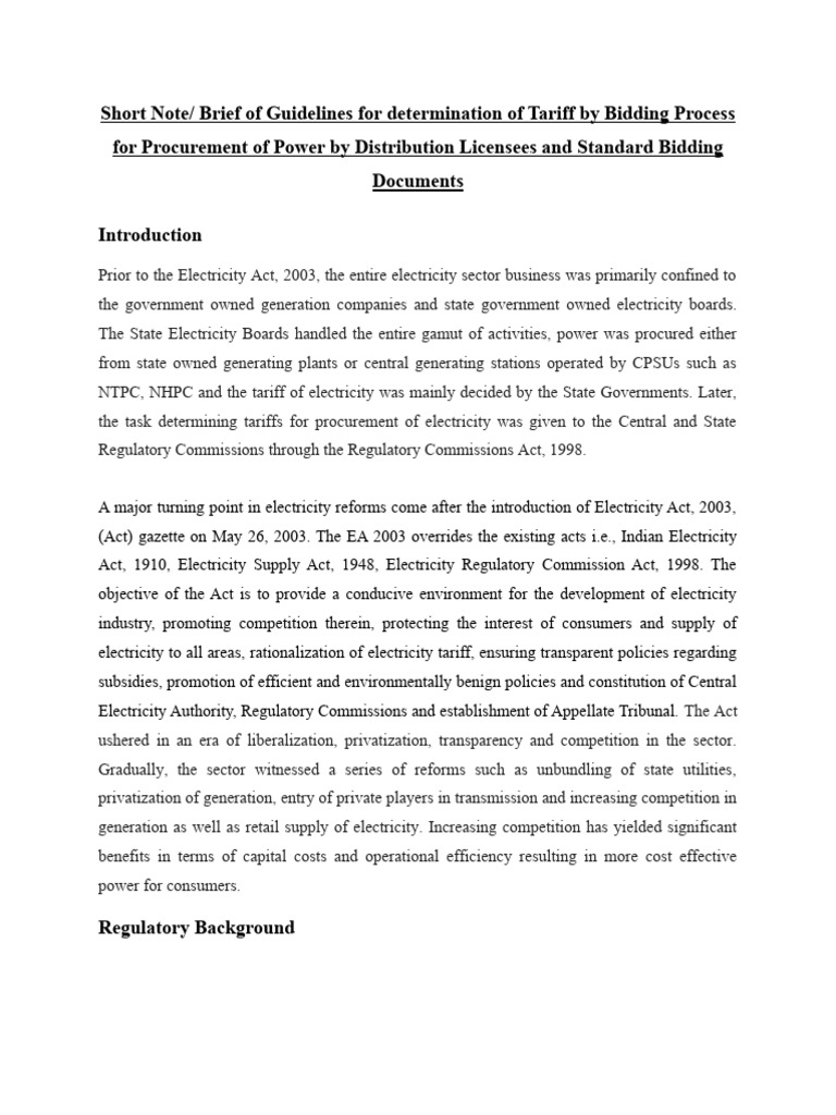 Summary Note | PDF | Procurement