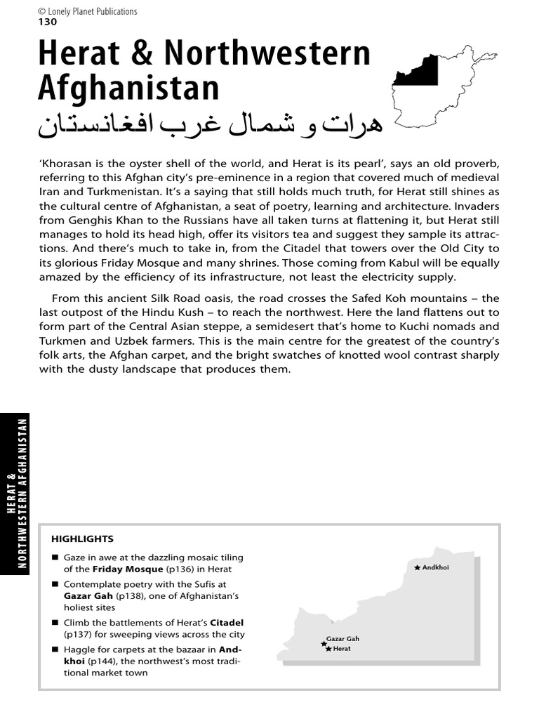 Afghanistan 1 Herat and Nwest | PDF | Afghanistan | Herat