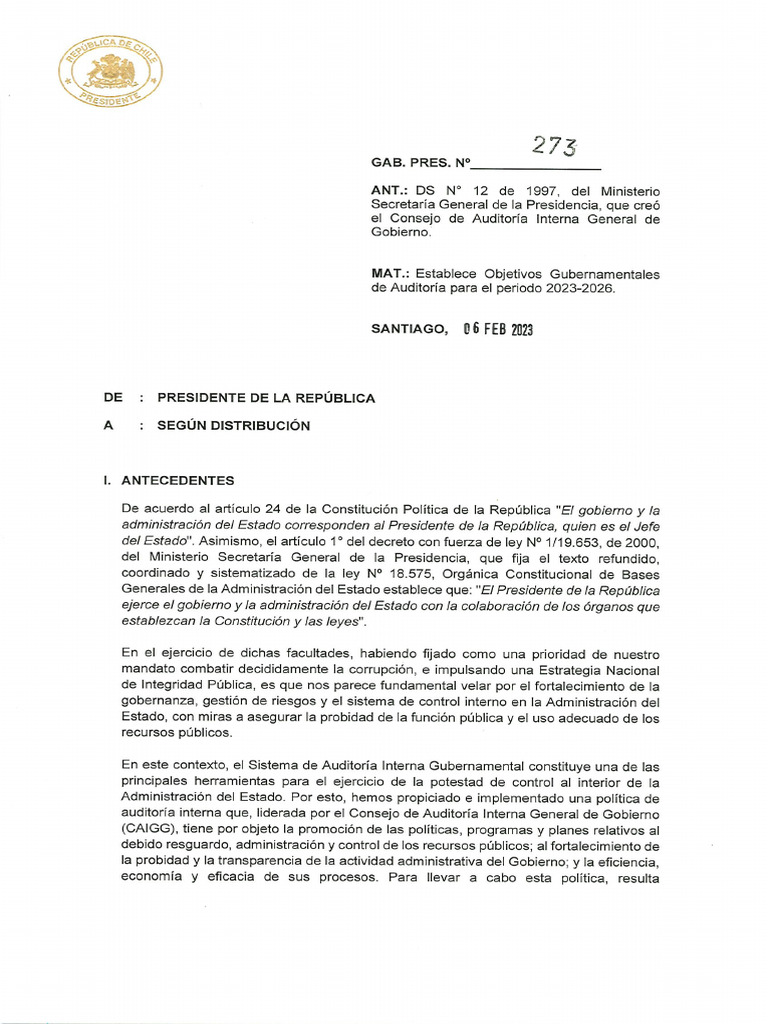 GAB - PRES - #273 06.02.2023 Objetivos Gubernamentales 2023 2026 - Unlocked | PDF