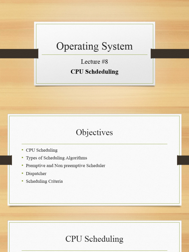 Operating System Lect8 | PDF | Scheduling (Computing) | Process (Computing)