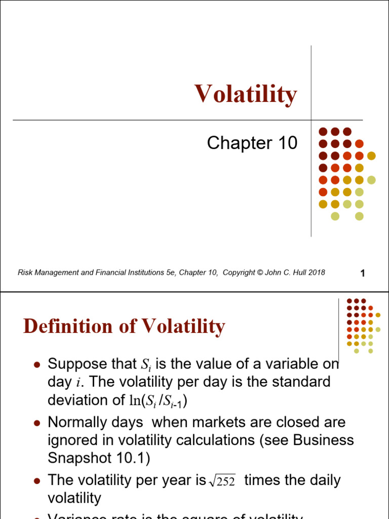 Chapter 10 | PDF | Volatility (Finance) | Estimator