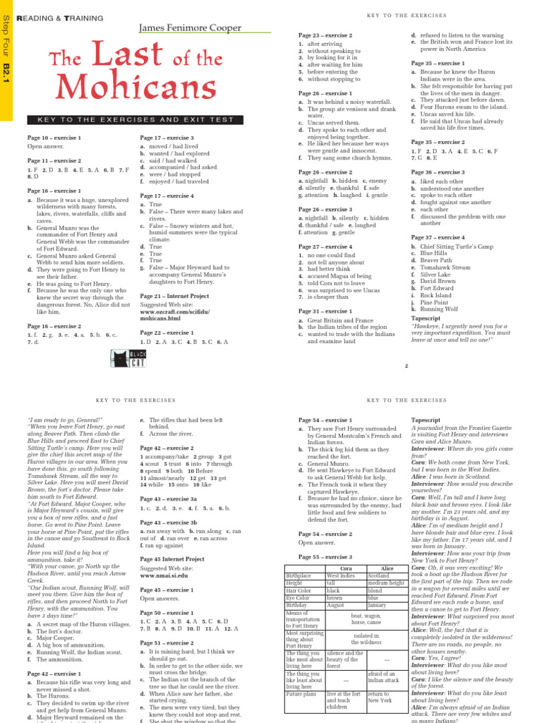 Rt-Mohicans 2003 Key+Test | PDF | The Last Of The Mohicans