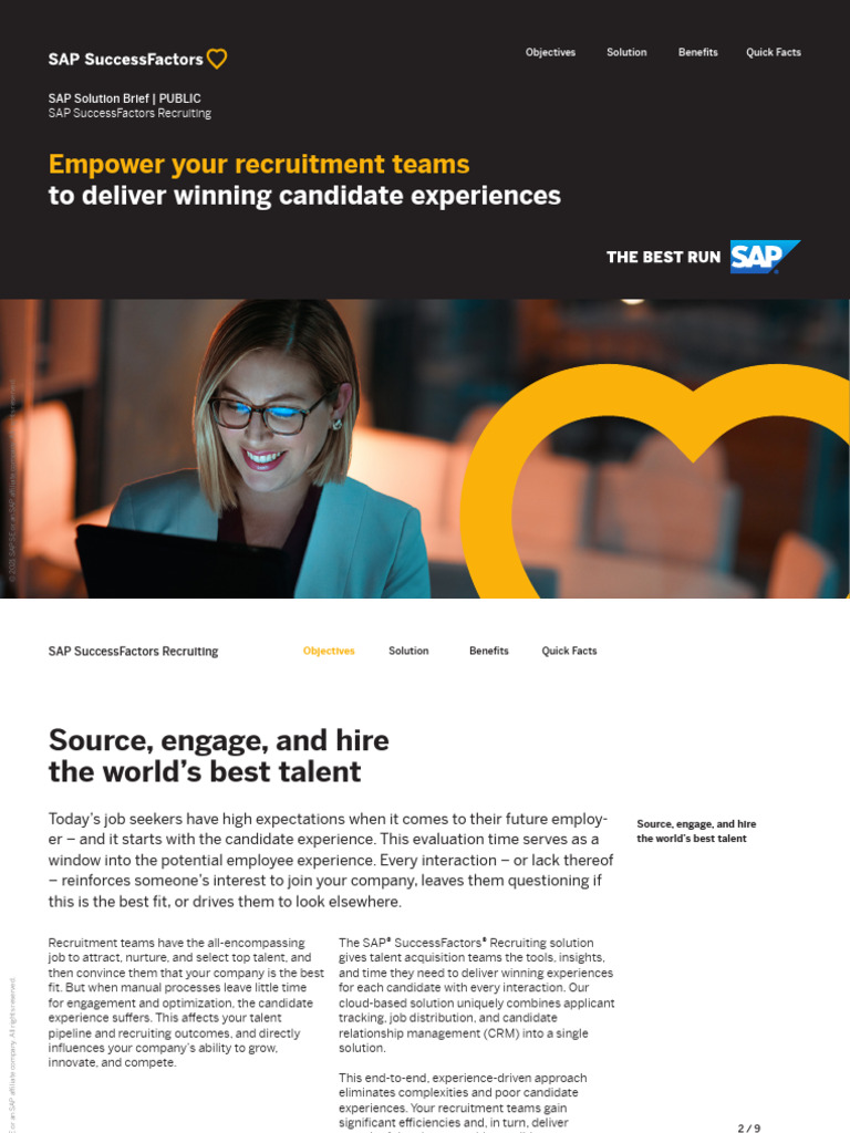 SAP SuccessFactors Recruiting Solution Brief | PDF | Recruitment ...