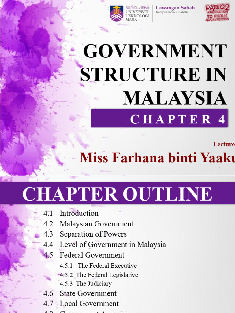 Malaysian Government Structure Overview | PDF | Political Law ...
