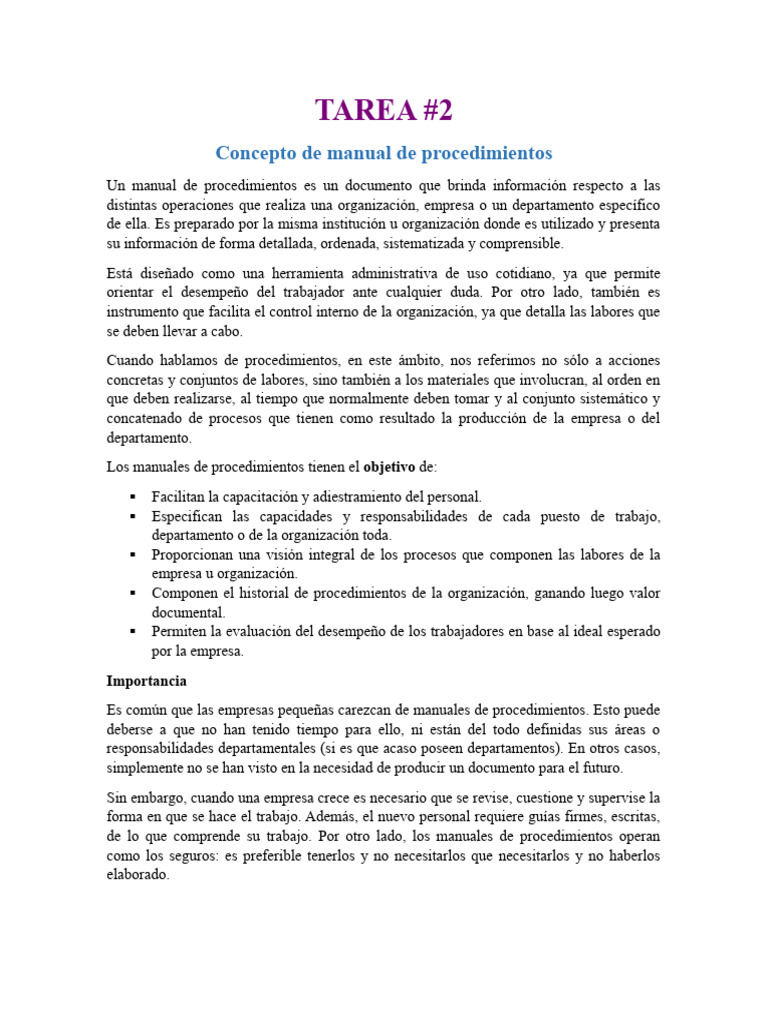 Concepto de Manual de Procedimientos | Descargar gratis PDF | Business