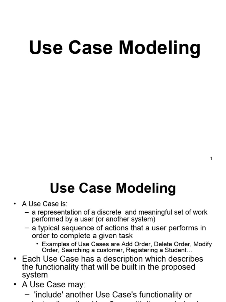 7.1 Use Case Modeling | Download Free PDF | Use Case | System