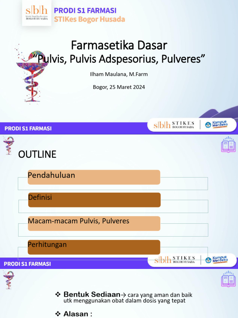 Jenis dan Karakteristik Pulvis Farmasi | PDF