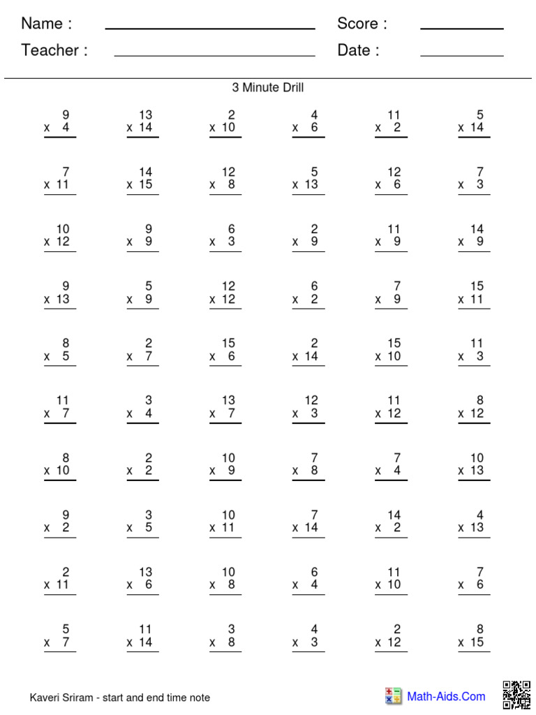 Multiplication Table Advanced | PDF