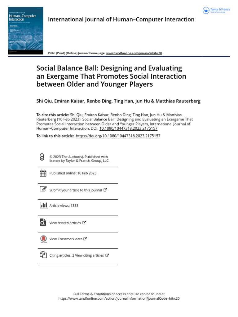 Social Balance Ball Designing and Evaluating An Exergame That Promotes ...
