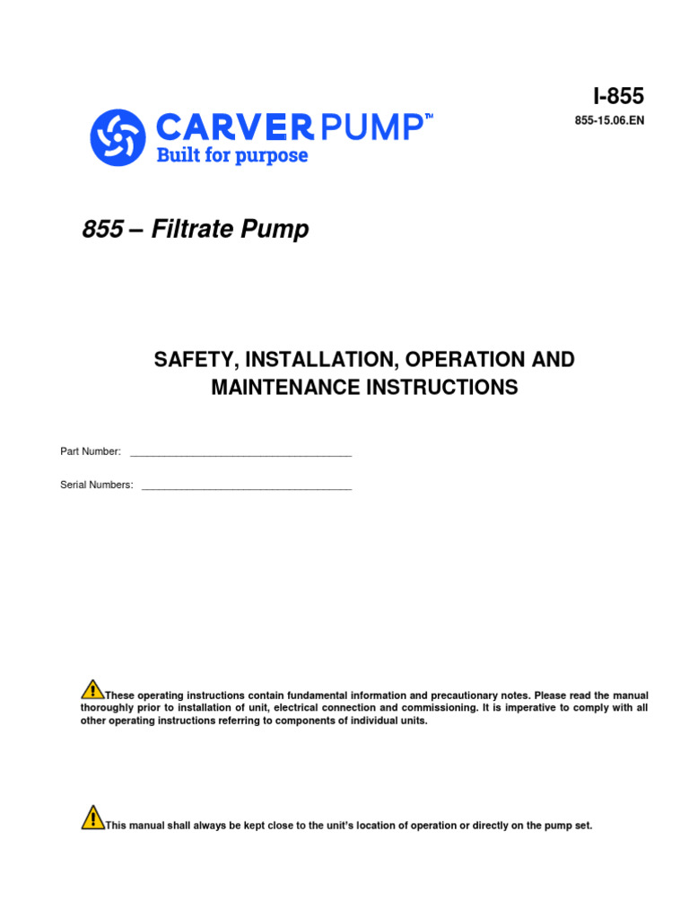 I 855 July 20192 | PDF | Pump | Bearing (Mechanical)