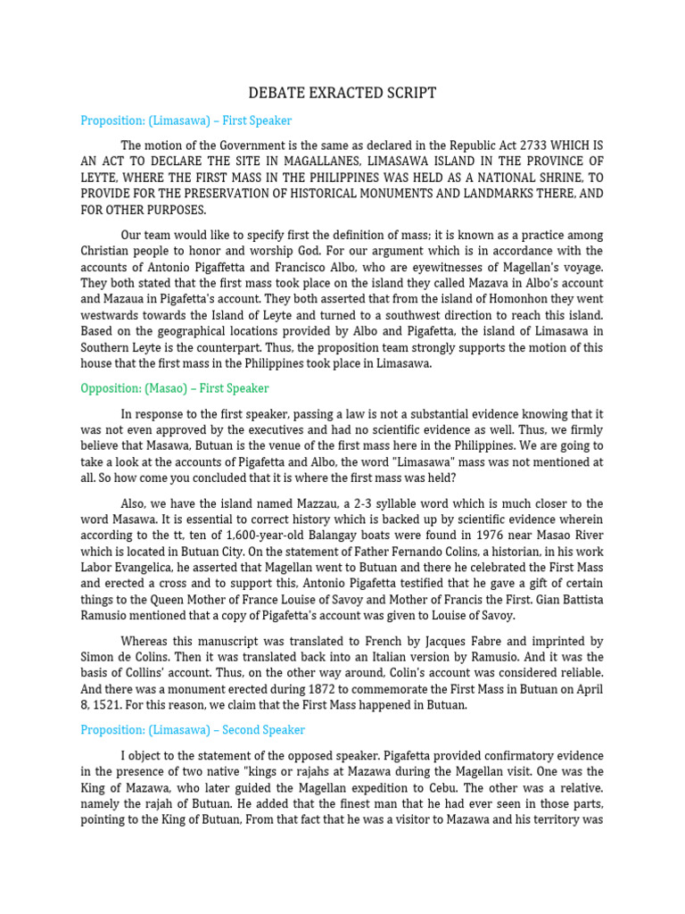 Debate Exracted Script | PDF