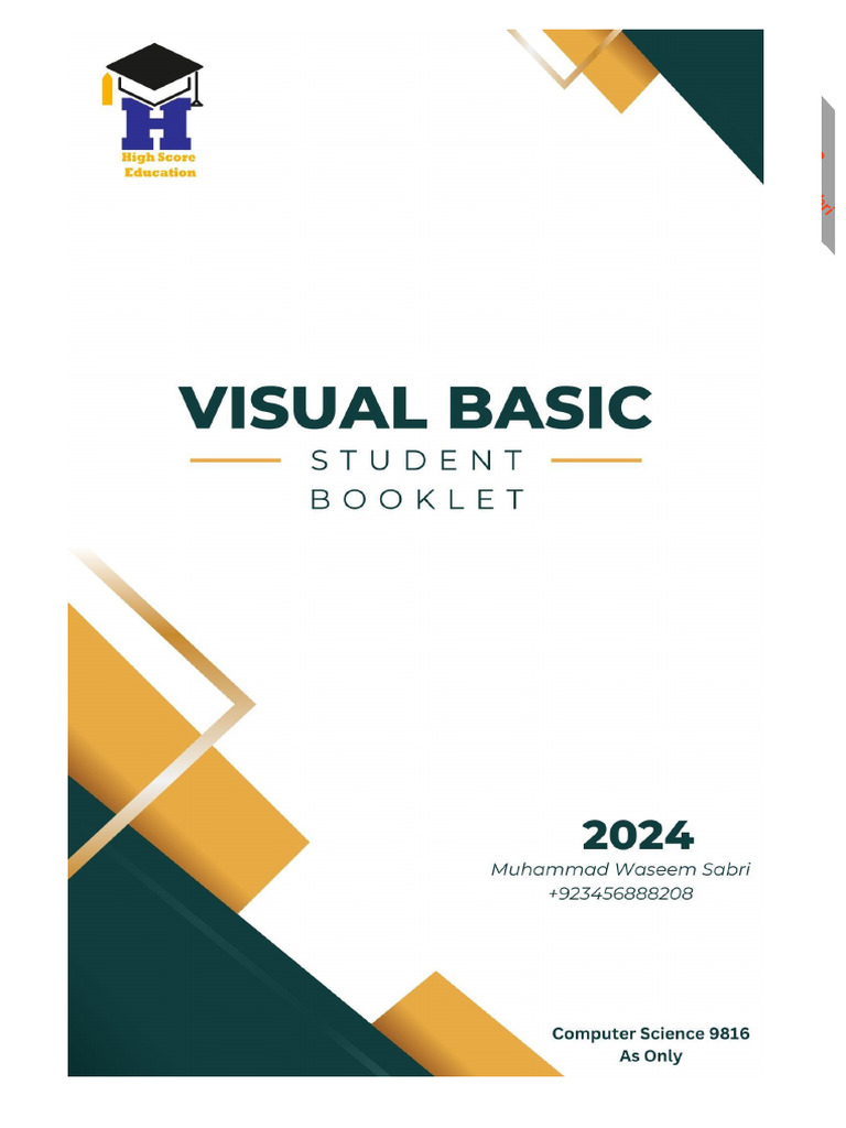 VB Console Student Booklet | PDF | Computer Programming | Computing
