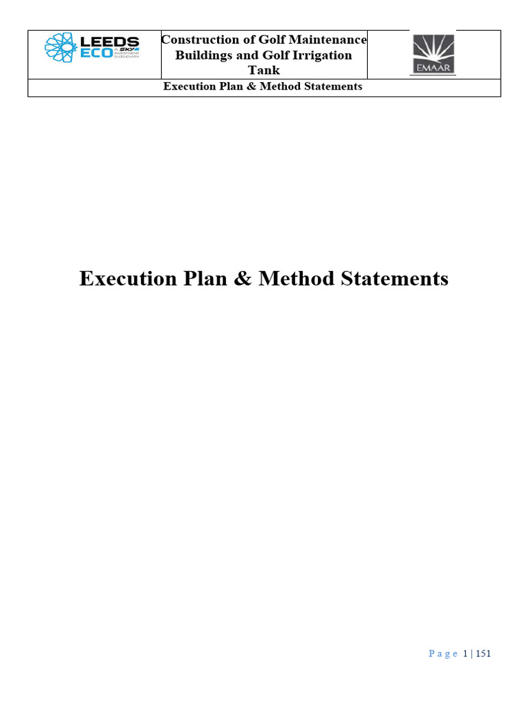 06 - Golf Execution Plan Method Statements | PDF | Concrete | Wall