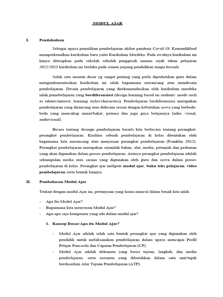 Materi Iht Modul Ajar | PDF