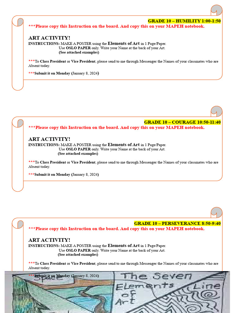 Grade 10 Art Poster Instructions | PDF