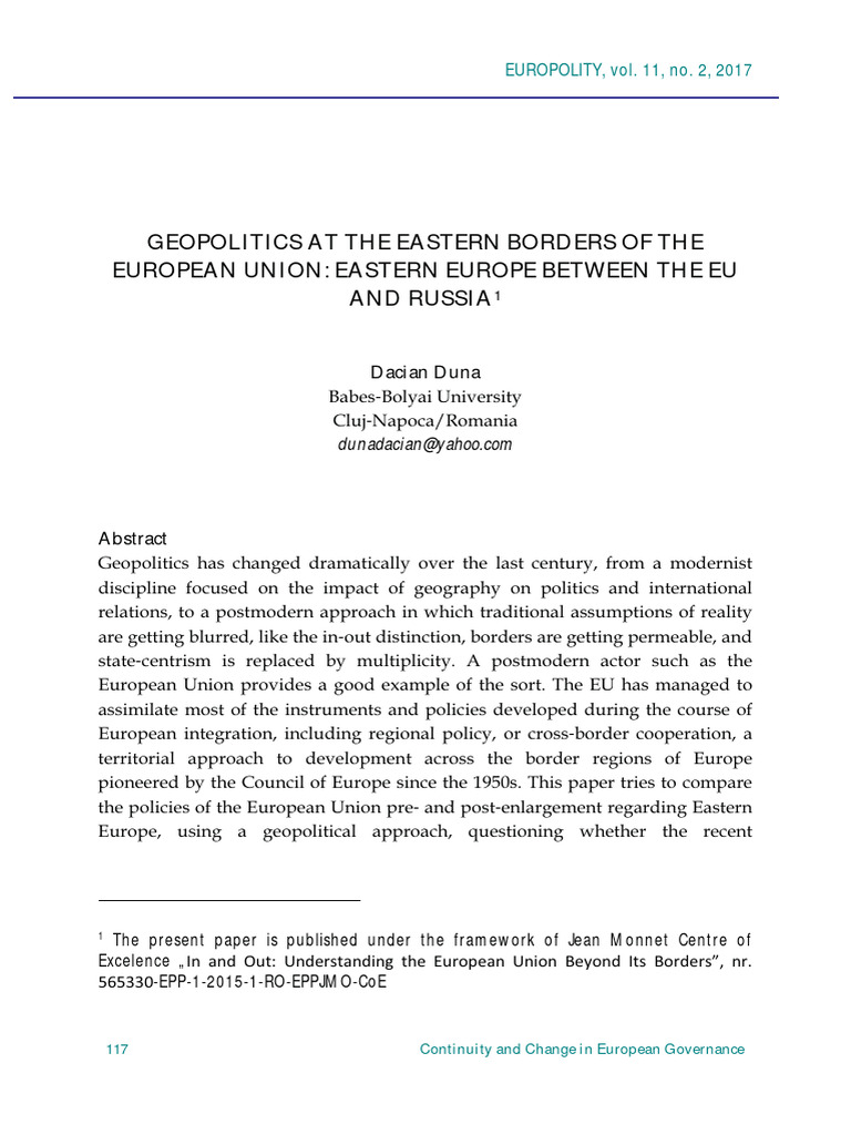 Geopolitics at EU's Eastern Borders | PDF | Liberal Arts Education ...
