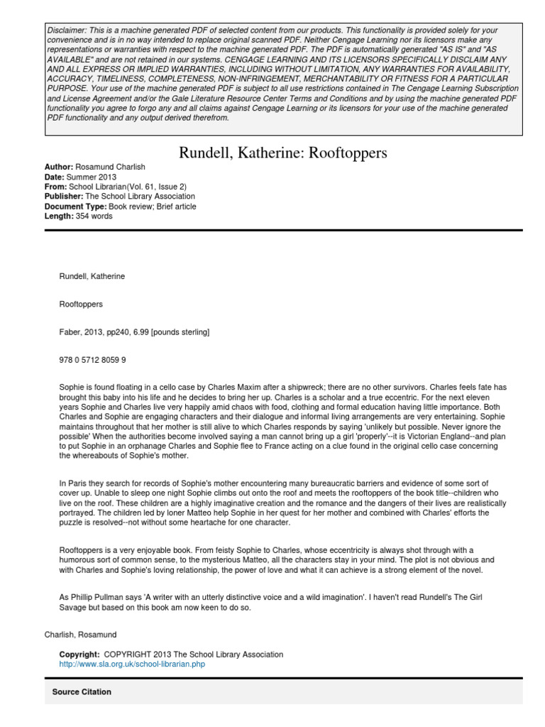 Filename Rundell Katherine Rooftoppers - PDF | PDF | General Fiction