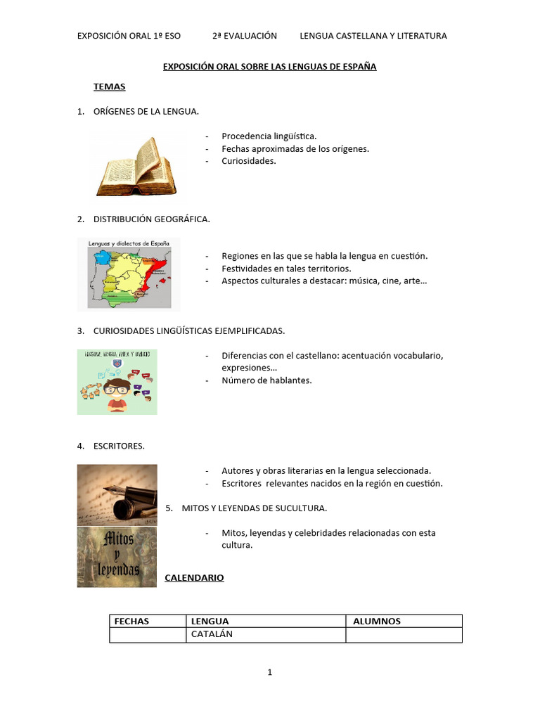 Exposición Oral: Lenguas de España | PDF | Ciencias sociales | Estudios ...