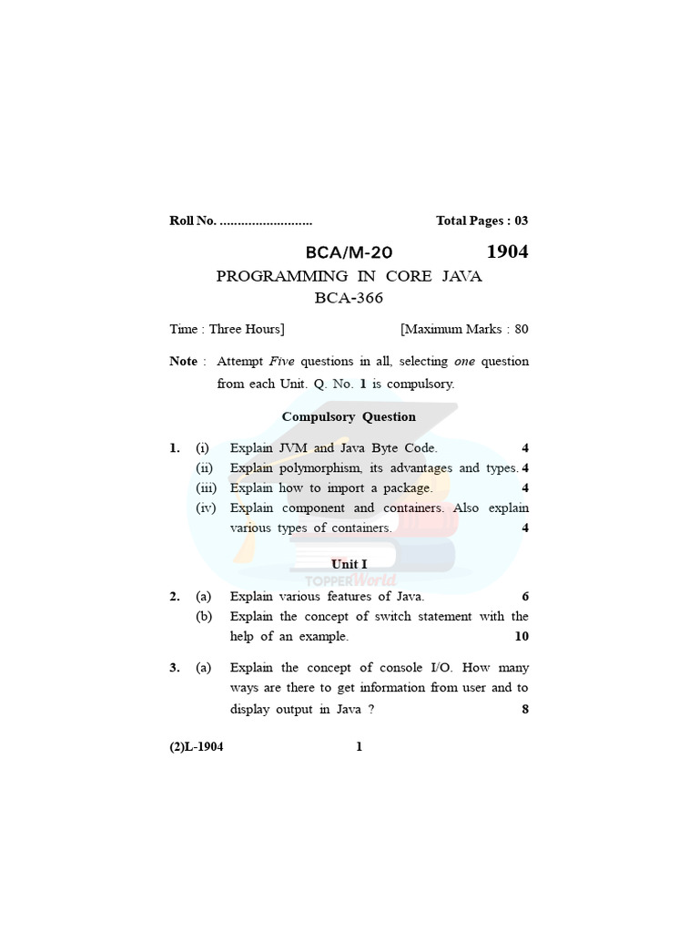 Java 2020 1 Pdf Java Programming Language Class Computer Programming 