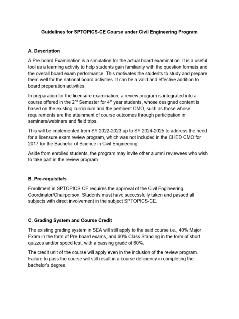 CE Review Guidelines | PDF | Business