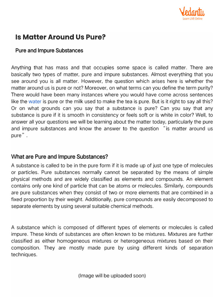 Is Matter Around Us Pure | PDF