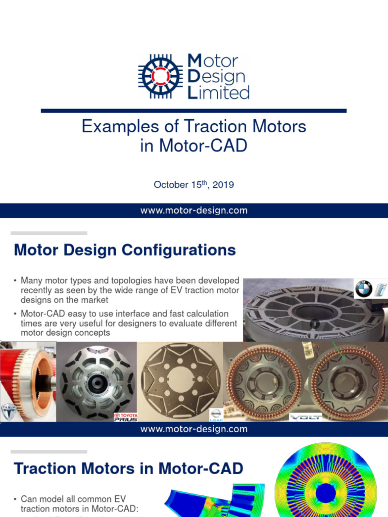 2 Examples of Traction Motors in MotorCAD | PDF