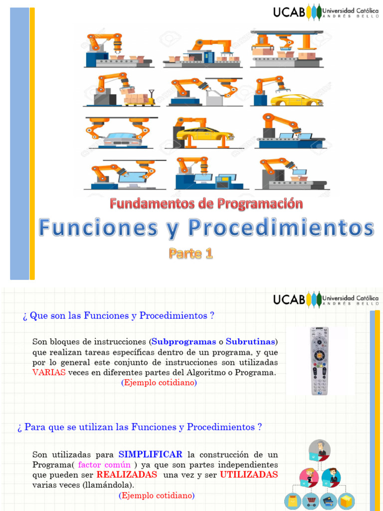 Clase 8 Funciones y Procedimientos P2 | PDF | Algoritmos | Programación