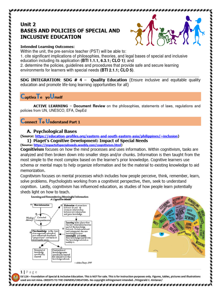 Ed 124 Unit 2 | PDF | Inclusion (Education) | Special Education