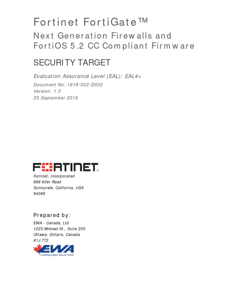 Fortinet FortiGate - EAL4 - ST - V1.5.pdf (320893) - TMP | Download Free PDF | Computer Network ...