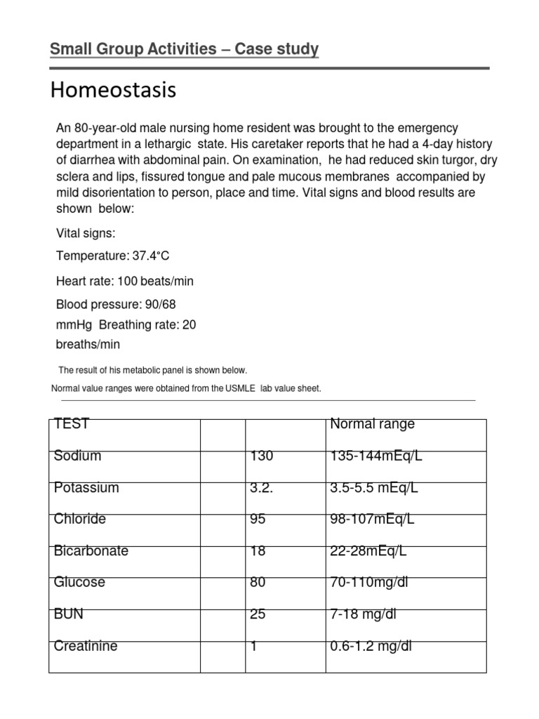 Homeostasis - Case Study | PDF