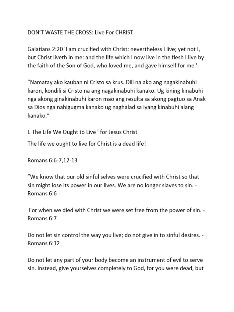 Word | PDF | Jesus | Sin