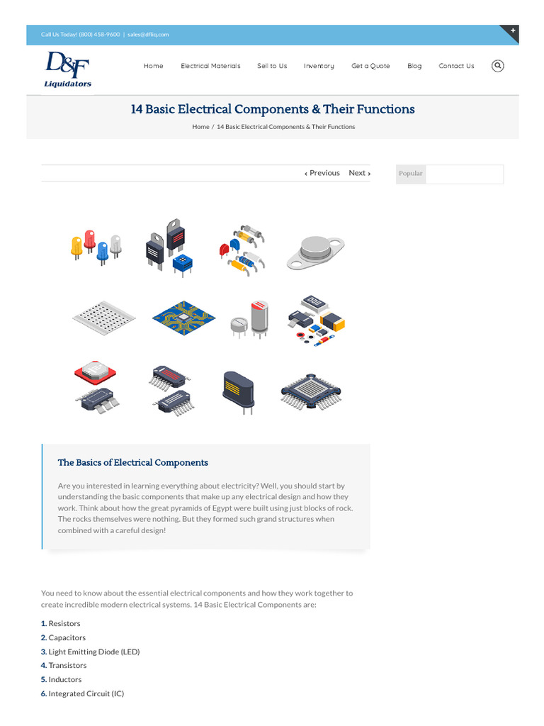 14 Basic Electrical Components & Their Functions | PDF | Electrical Network | Fuse (Electrical)