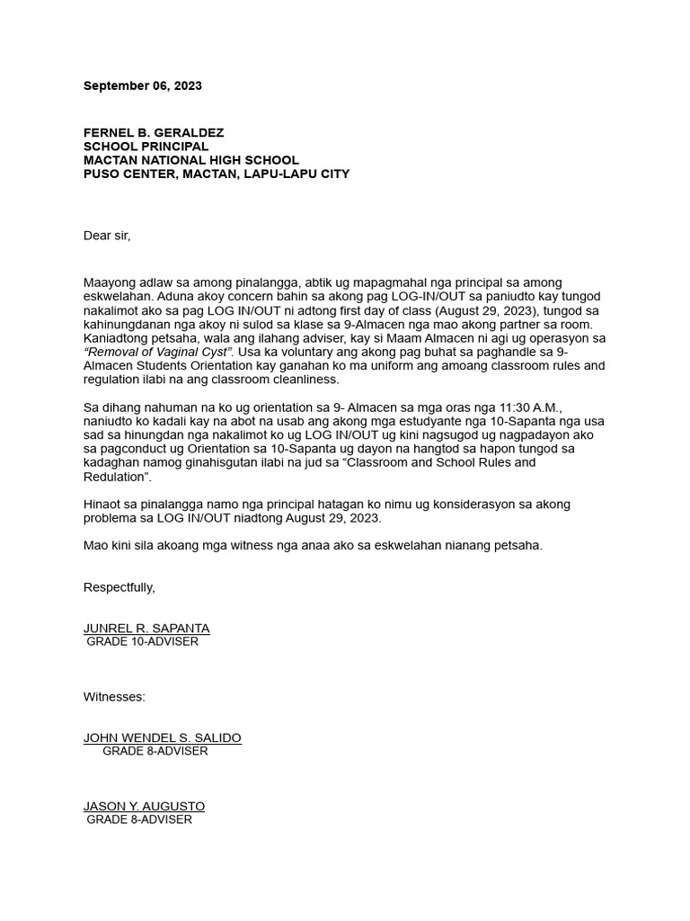 Login Out Letter | PDF