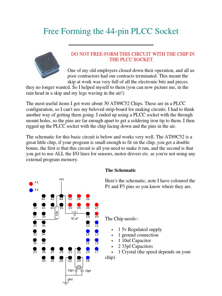 Free Forming The 44-Pin PLCC Socket | PDF | Electronic Oscillator ...