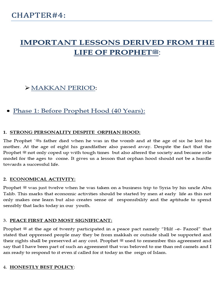 Lessons from Prophet Muhammad's Life | PDF | Muhammad | Medina