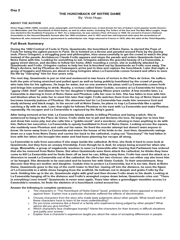 Quasimodo's Trial and Tragedy | PDF | Quasimodo | Claude Frollo