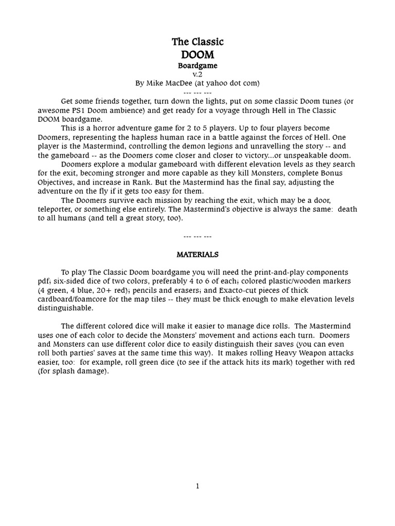 Doom Game Manual | PDF | Armour