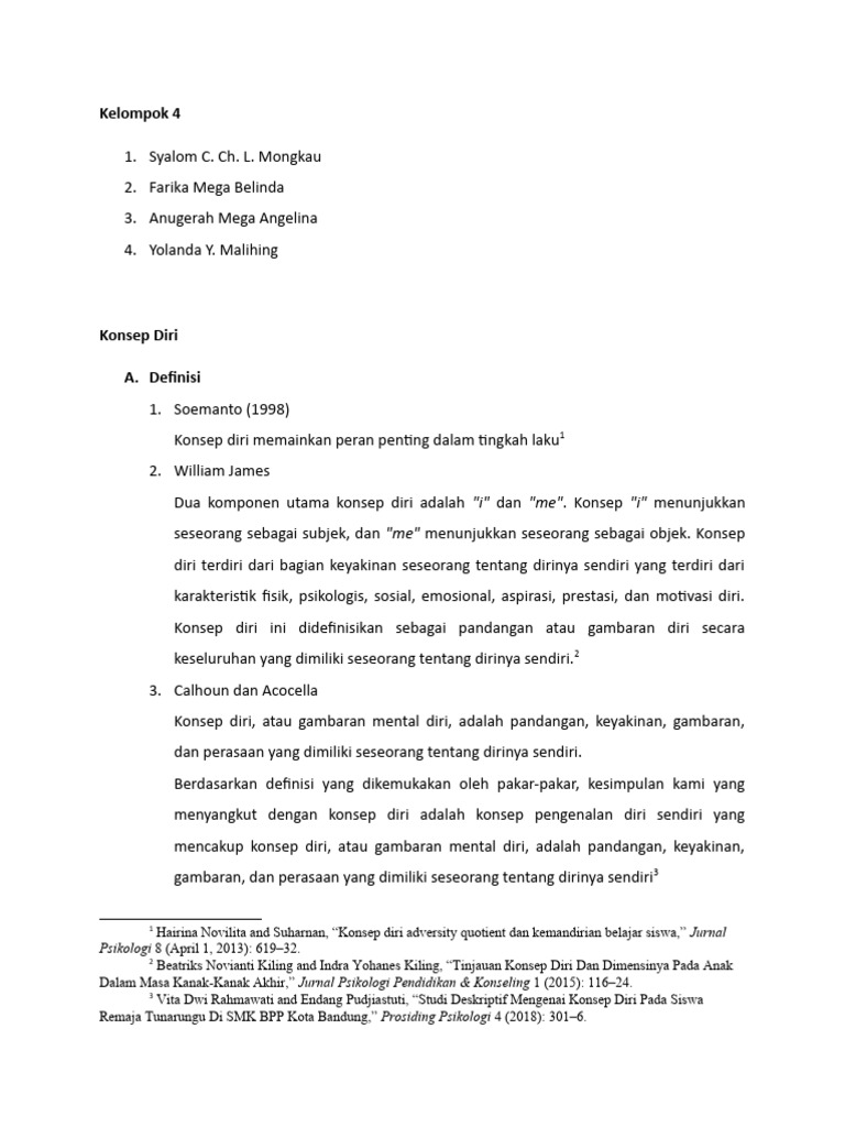 Kelompok 4 (Teori Konsep Diri) | PDF | Pengembangan Diri