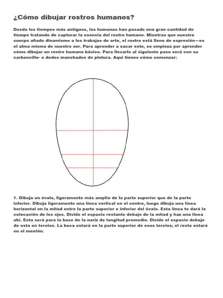 Cómo Dibujar Rostros Humanos Pdf Cara