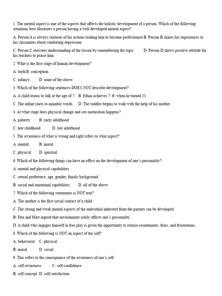 summative-perdev-q3 | PDF | Feeling | Self Esteem