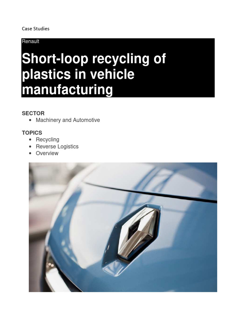 Case RENAULT ENG | PDF | Recycling | Economies Case RENAULT ENG | PDF | Recycling | Economies