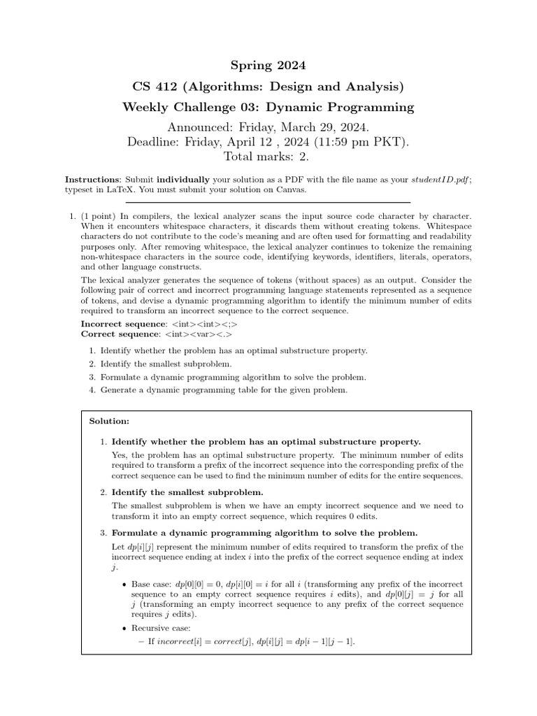 FT 07200 | PDF | Dynamic Programming | Algorithms And Data Structures