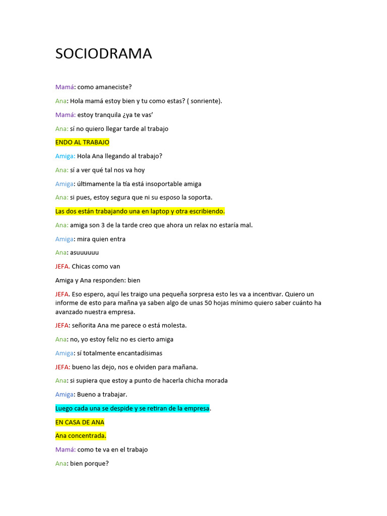 Ejemplo de sociodrama en el trabajo | PDF