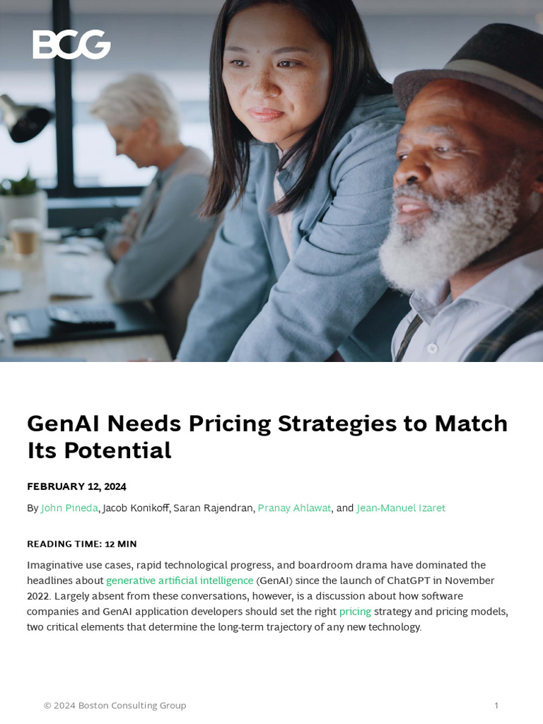 Pricing Strategies For Gen AI | PDF | Pricing | Strategic Management