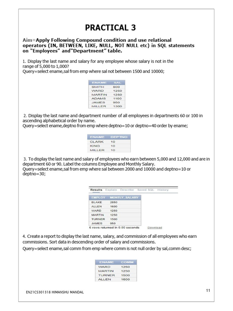 SQL Queries for Employee Data Analysis | PDF | Databases | Data Management Software