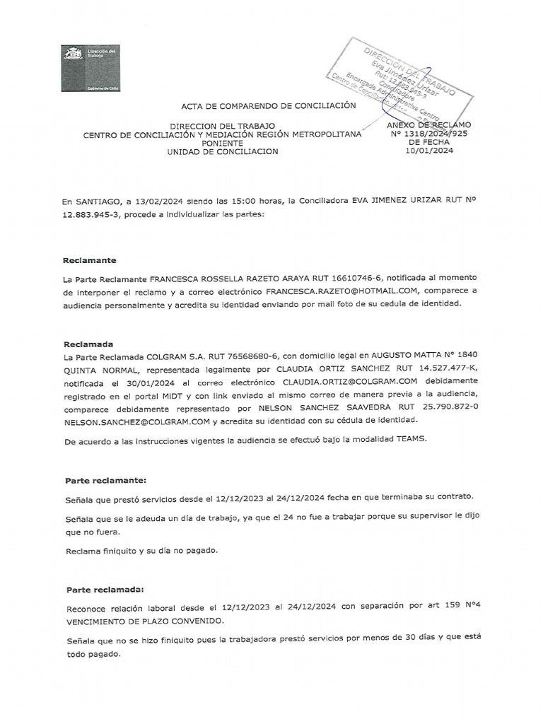 Acta de cierre | PDF