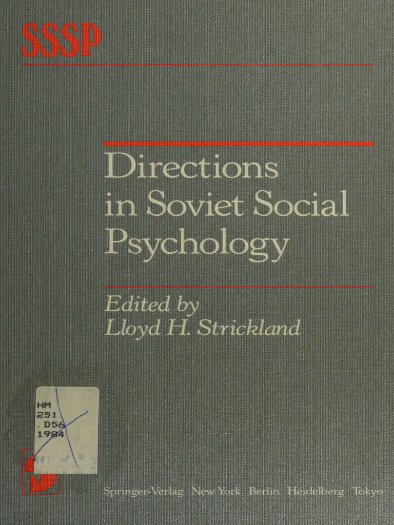 Directions in Soviet Social Psychology - Lloyd H. Strickland, (Ed ...