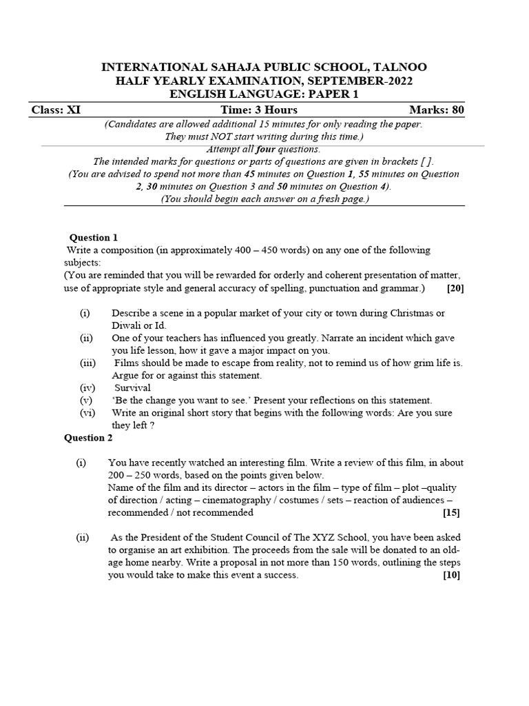 HY Class 11 Language | PDF