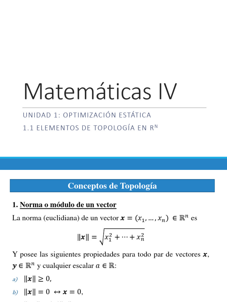 1.1 Topología (2) | PDF | Conjunto convexo | Conjunto (Matemáticas)